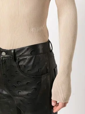Off-White Ribbed Turtleneck Jumper - Neutrals