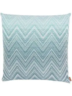 Missoni Zigzag-pattern Wool Cushion - Blue