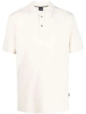 BOSS Short Sleeve Cotton Polo Shirt - Neutrals