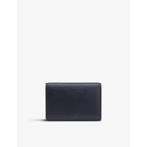 Smythson Ludlow Snap-closure Leather Card Case - Navy
