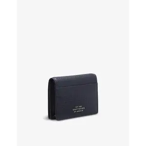 Smythson Ludlow Snap-closure Leather Card Case - Navy