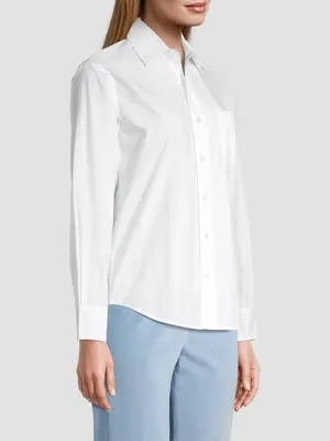 FRANCES VALENTINE Perfect Poplin Button-front Shirt