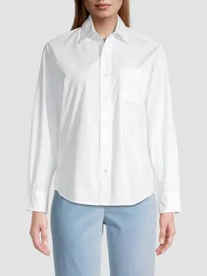 FRANCES VALENTINE Perfect Poplin Button-front Shirt