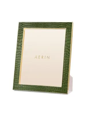 Aerin Classic Crocodile-embossed Leather Frame - One-color