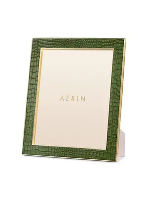 Aerin Classic Crocodile-embossed Leather Frame
