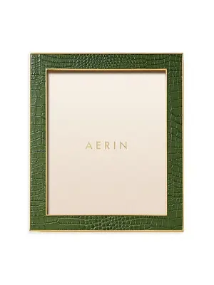 Aerin Classic Crocodile-embossed Leather Frame