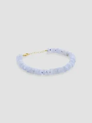 Jia Jia 14k Yellow Gold & Lace Agate Beaded Bracelet - Blue