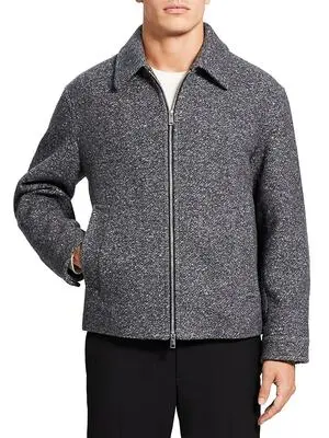 Theory Men's Milo Boucle-Speckle Jacket - Charcoal Multi  - Charcoal Multi