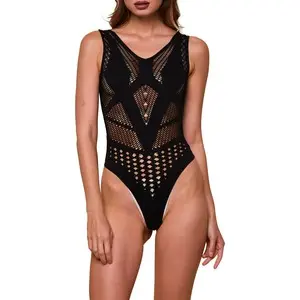 HAUTY Fishnet Tank Teddy - Black