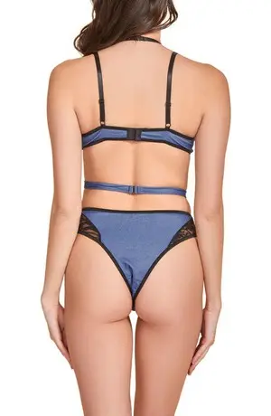HAUTY Strappy Lace Denim Teddy