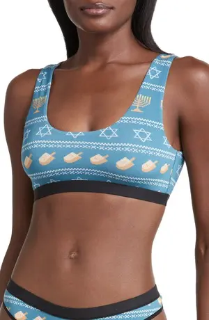 MEUNDIES Print Bralette Hanukkah Sweater