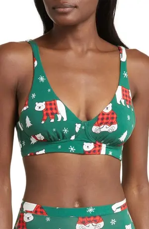 MEUNDIES Feelfree Longline Bralette Cozy Bears