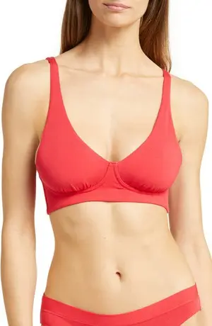 MEUNDIES Feelfree Longline Bralette Lollipop Red