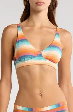 MEUNDIES Feelfree Longline Bralette Pool Stripes