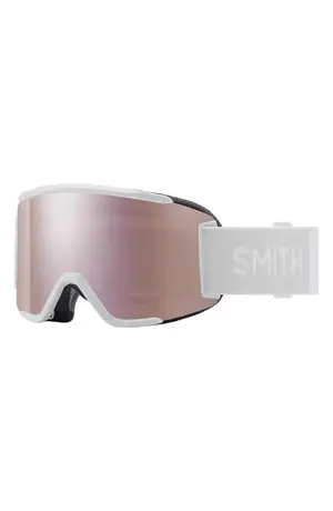 SMITH Squad Mag™ 170mm Chromapop™ Low Bridge Snow Goggles - White Vapor/rose Gold Mirror