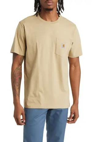 Carhartt Work In Progress Logo Pocket T-shirt Ammonite