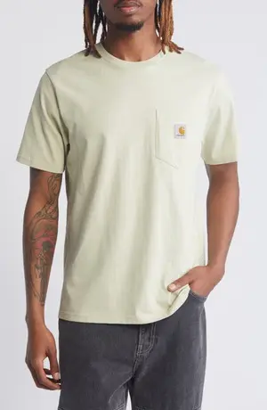 Carhartt Work In Progress Logo Pocket T-shirt Beige