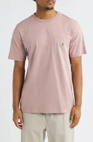 Carhartt Work In Progress Logo Pocket T-shirt Glassy Pink