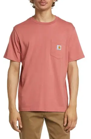 Carhartt Work In Progress Logo Pocket T-shirt Misty Blush