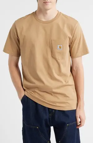 Carhartt Work In Progress Logo Pocket T-shirt Peanut