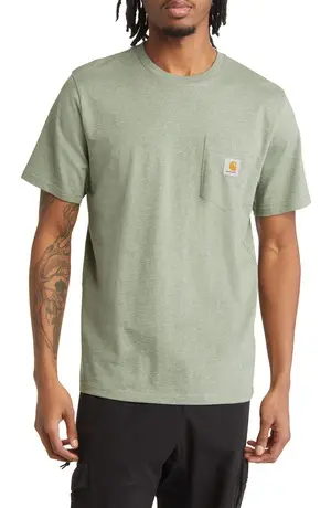 Carhartt Work In Progress Logo Pocket T-shirt Yucca Heather