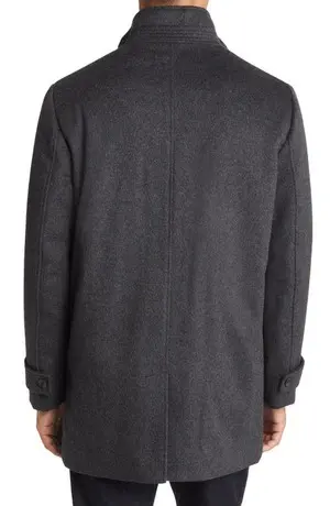 Nordstrom Wool Car Coat With Bib Insert - Grey Phantom Marl