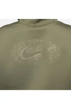 Nike Metallic Dri-fit Half Zip Graphic Logo Hoodie