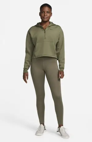 Nike Metallic Dri-fit Half Zip Graphic Logo Hoodie