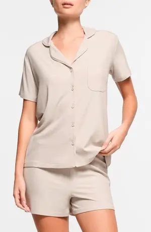 SKIMS Soft Lounge Short Sleep Set Stone