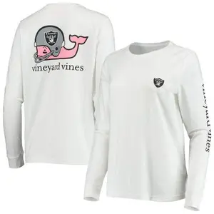 Vineyard Vines Las Vegas Raiders Helmet Long Sleeve T-shirt - White