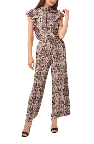 1.State Flutter Sleeve Jumpsuit - Birch Multi