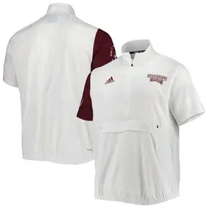 Adidas Mississippi State Bulldogs M Stm Aeroready Half-zip Jacket - White