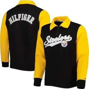 Tommy Hilfiger Gold Pittsburgh Steelers Aiden Quarter-zip Sweatshirt - Black