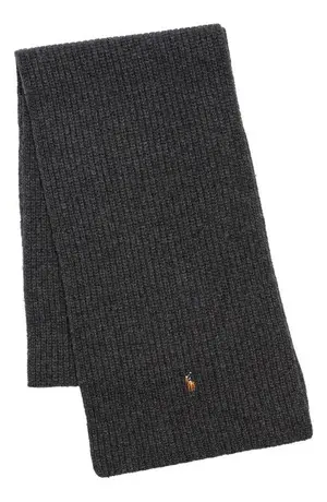 Polo Ralph Lauren Signature Polo Pony Wool Blend Scarf - Barclay Heather