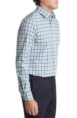 DUCHAMP Tailored Fit Gingham Dress Shirt