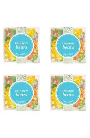 SUGARFINA Rainbow Gummy Bears Set Of 4 Candy Cubes - No Color