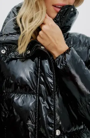 NOIZE Coco Crop Puffer Jacket - Black