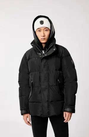 Mackage Riley Genuine Shearling Lined Down Jacket - Black