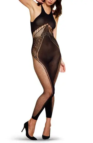 HAUTY Hosiery Cutout Halter Neck Catsuit