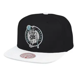 Mitchell & Ness White Boston Celtics Snapback Adjustable Hat