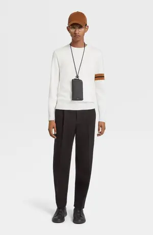 Zegna Signifier High Performance™ Stripe Wool Sweater - White