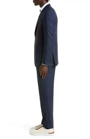 Zegna Prince Of Wales Plaid Centoventimila Wool Suit - Navy