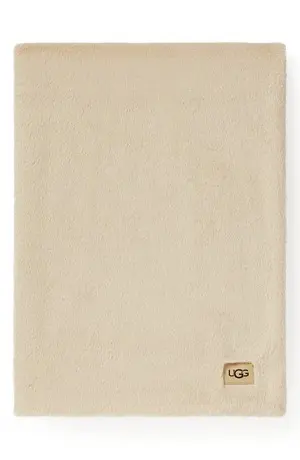 UGG Marcella Faux Fur Throw Blanket Lt Sand