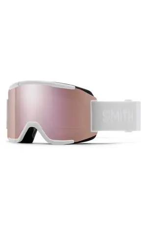 SMITH Squad Chromapop™ Low Bridge Snow Goggles - White/chromapop Rose Gold