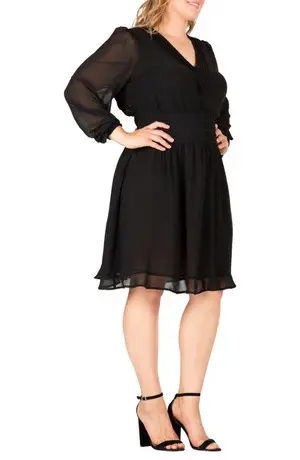 STANDARDS & PRACTICES Cutout Back Long Sleeve Dress
