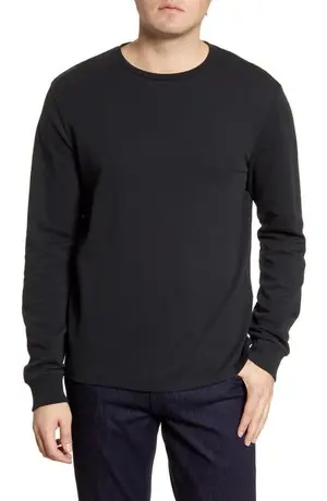 FRAME Duo Fold Long Sleeve Cotton T-shirt - Noir