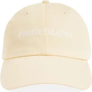 FAVORITE DAUGHTER Favorite Daughter Classic Logo Baseball Cap Buttercream/whit