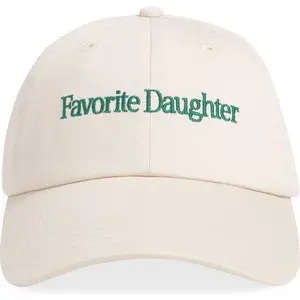 FAVORITE DAUGHTER Classic Logo Baseball Cap - Khaki / Emerald
