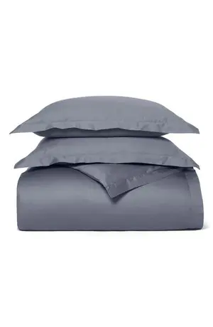 BOLL & BRANCH Percale Hemmed 300 Thread Count Duvet Cover & Shams Set - Mineral