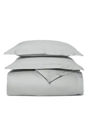 BOLL & BRANCH Percale Hemmed 300 Thread Count Duvet Cover & Shams Set - Shore